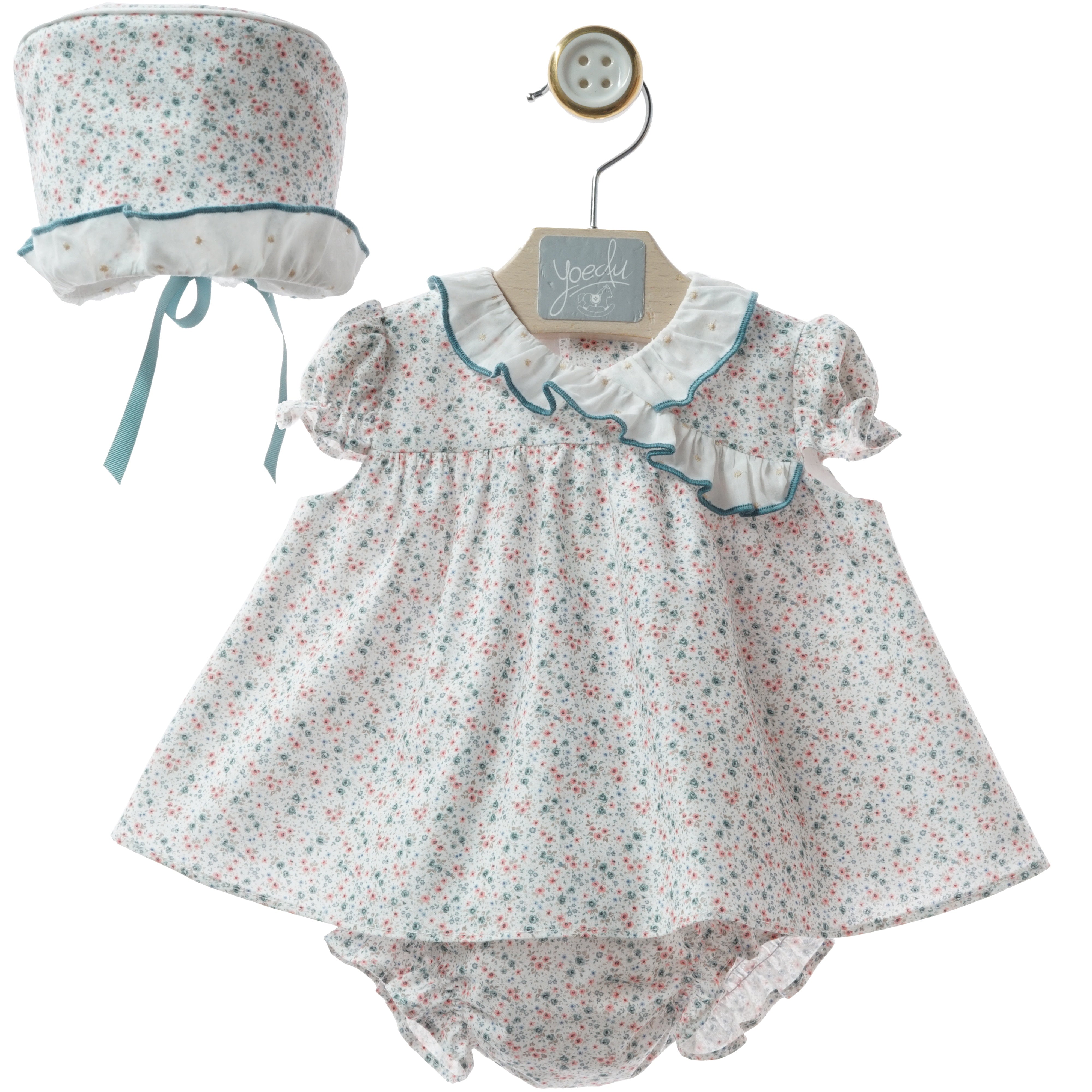 BABY DRESS AND DIAPER COVER WITH HOOD REF. 0151VER-26 "AZULEJO" – La ...